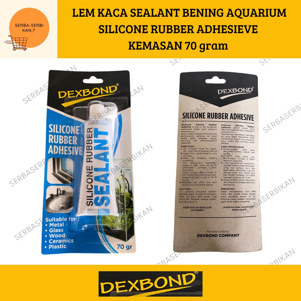 Jual LEM KACA SEALANT 70gram DEXBOND BENING AQUARIUM SILICONE RUBBER ...