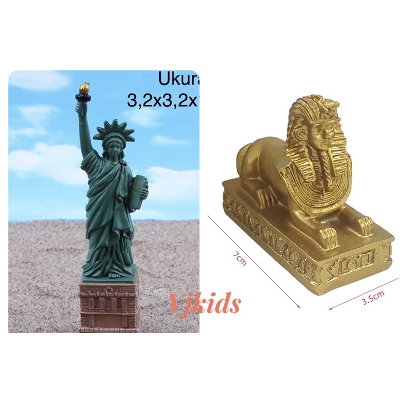 Jual miniatur patung liberty dan sphinx utk belajar montessori, diorama ...