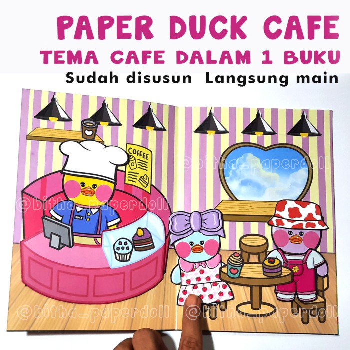 Jual Paper Duck Bebek Viral, Paket Lengkap Tema Cafe indor dan outdor ...