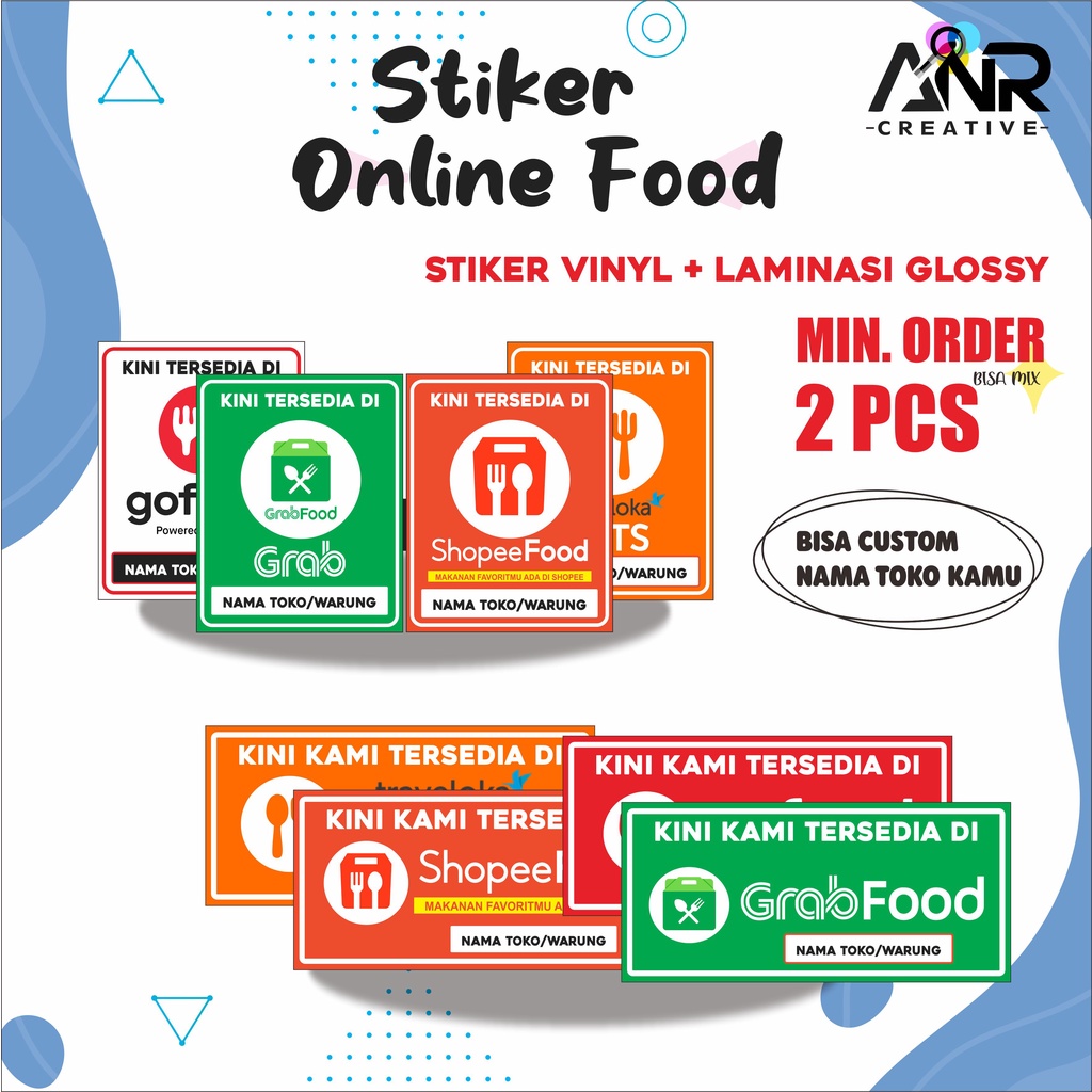 Jual Stiker Online Food/ Stiker Grabfood/ Stiker Gofood/ Stiker ...