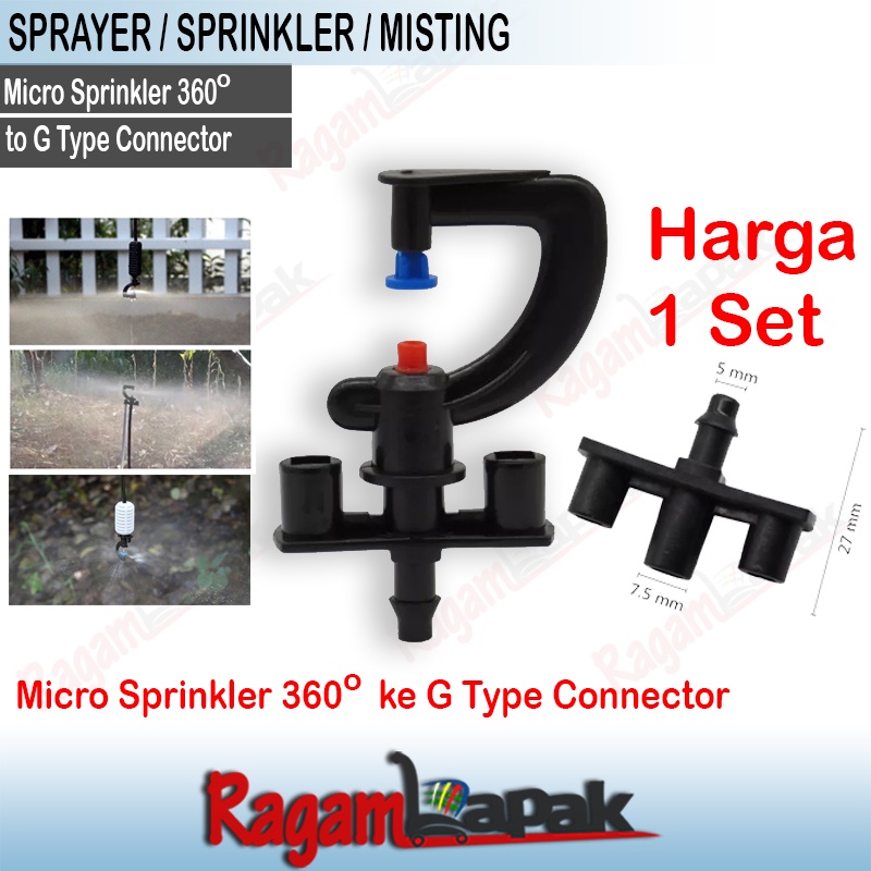 Jual Micro Sprinkler 360 Degree dengan Konektor Selang PE 4/7 mm | Shopee Indonesia