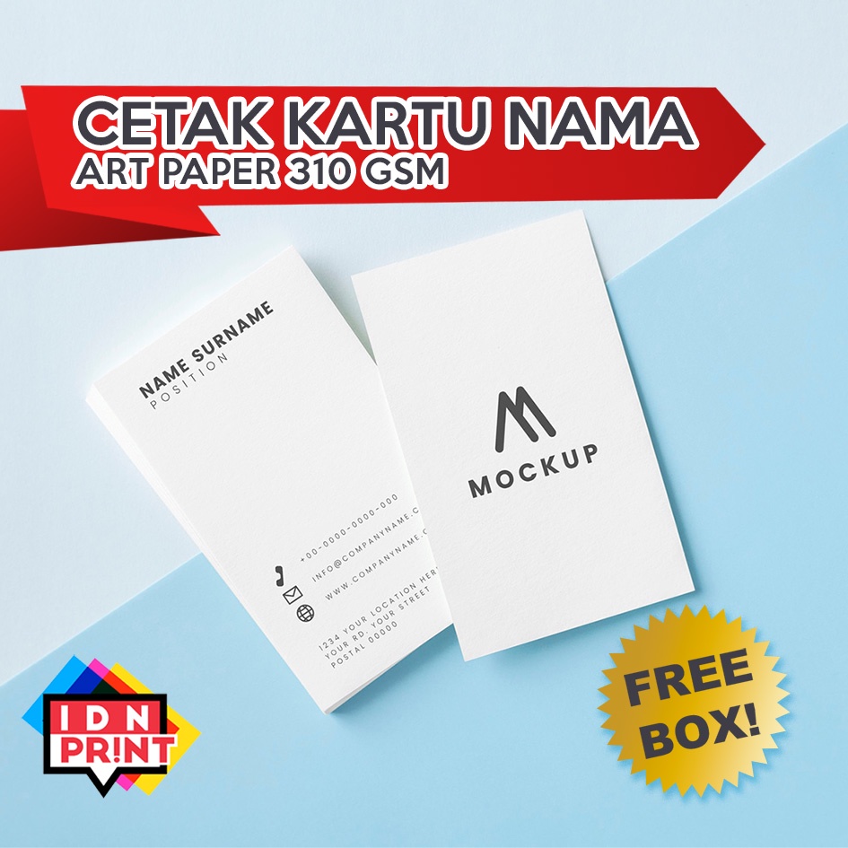 Jual IDN PRINT - Cetak Murah Kartu Nama ART PAPER 310 gsm | 1 / 2 Sisi ...