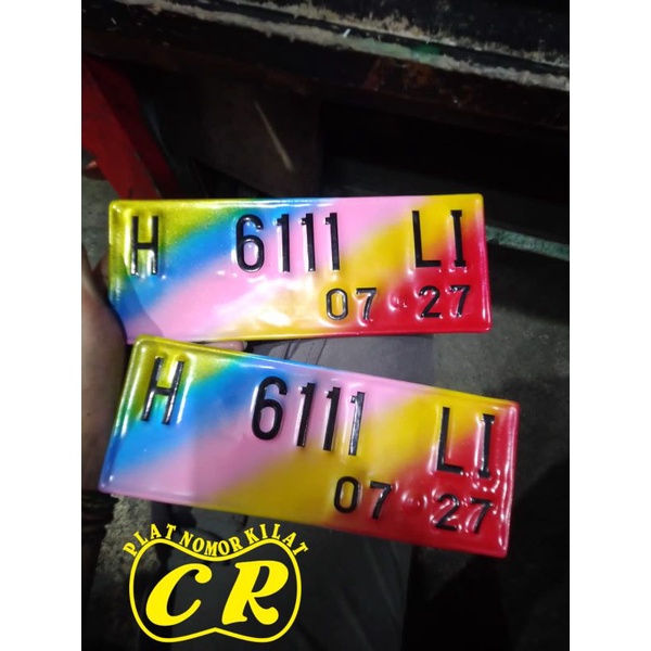 Jual plat nomor sepeda motor baut tanam ( pelangi edition ) plat mini ...