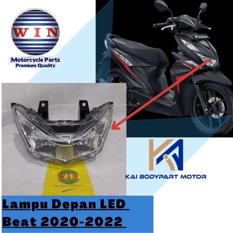 Jual Reflektor Lampu Depan + LED Beat CBS ISS Deluxe 2020 2021 2022 ...