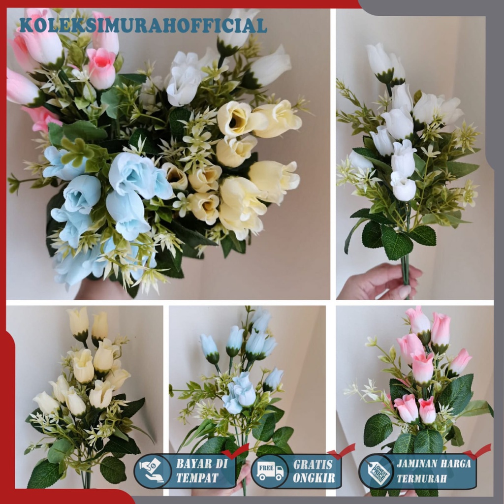 Jual COD BUNGA TULIP BUNGA TANGKAI PLASTIK BUNGA ARTIFICIAL BUNGA ...