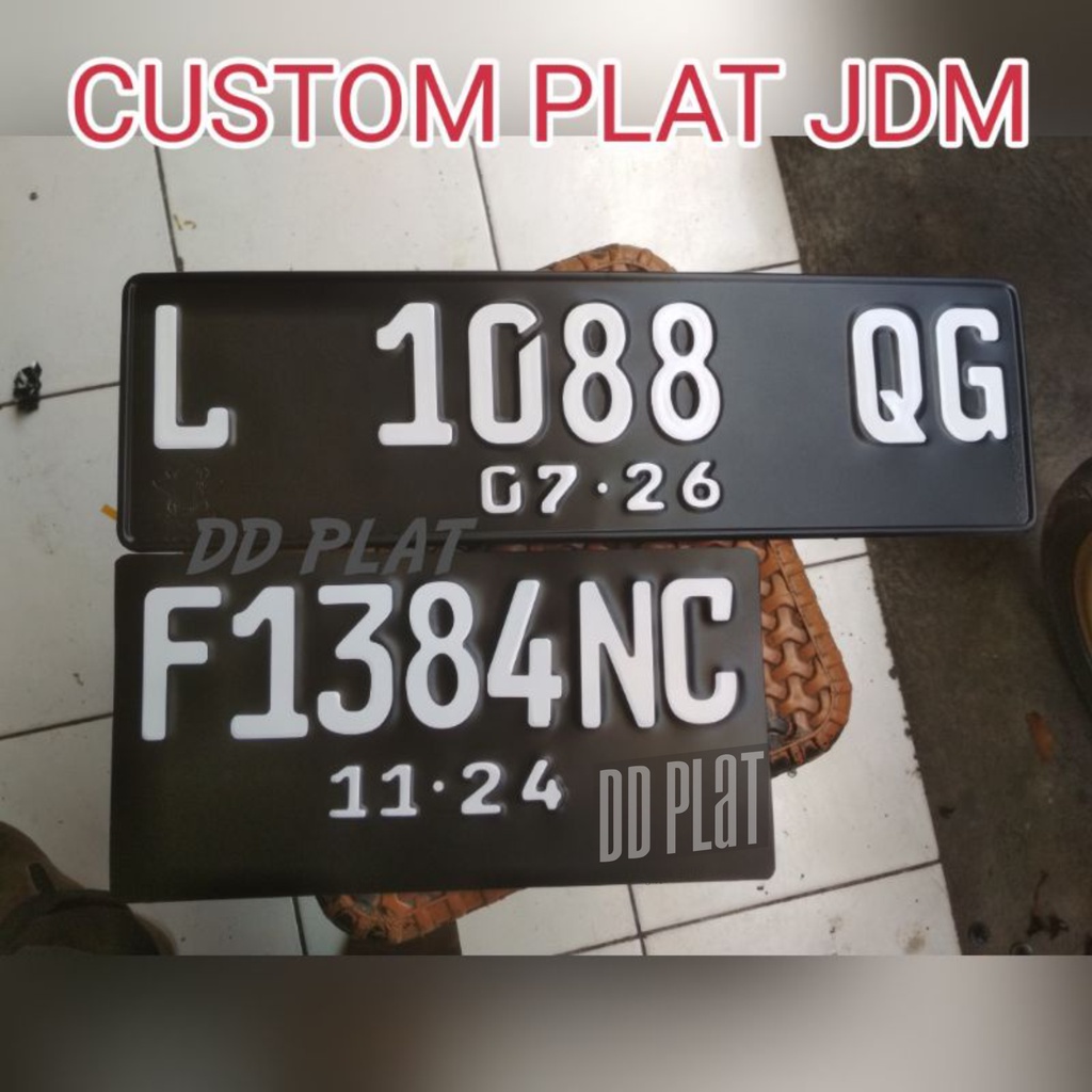 Jual Plat Nomor Mobil Model Kecil JDM Dengan Ukuran Costume 1 pasang ...
