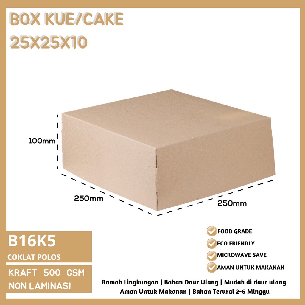 Jual Dus 25x25 Super Tebal 500 Gsm Dus Kue Dus Kue Tart B16K3-25X25X10 ...