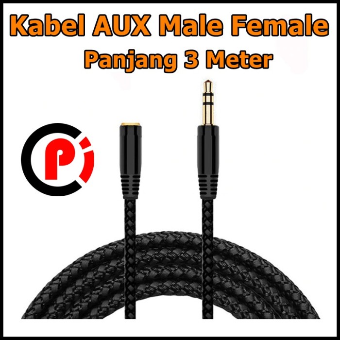 Jual Perpanjangan Kabel Audio AUX 3.5mm Male to Female Panjang 3 Meter | Shopee Indonesia