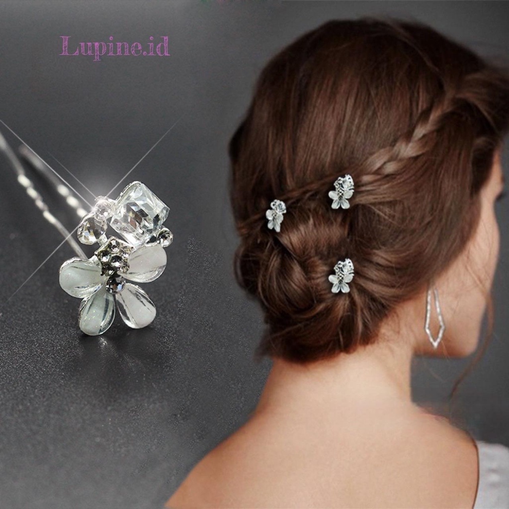 Jual paket 4ps hairpin Clover Hiasan Rambut Aksesoris Sanggul Pengantin ...
