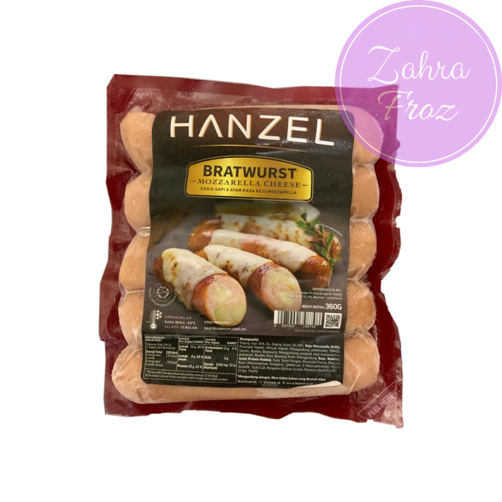 Jual HANZEL CHEESE BRATWURST 360 GR | Shopee Indonesia