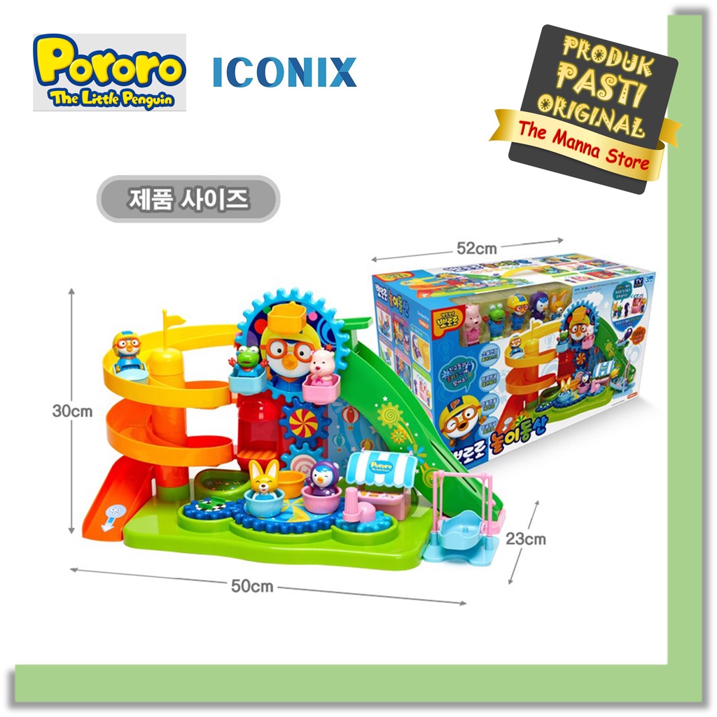 Jual Iconix Pororo the Little Penguin Amusement Park Roller Coaster ...