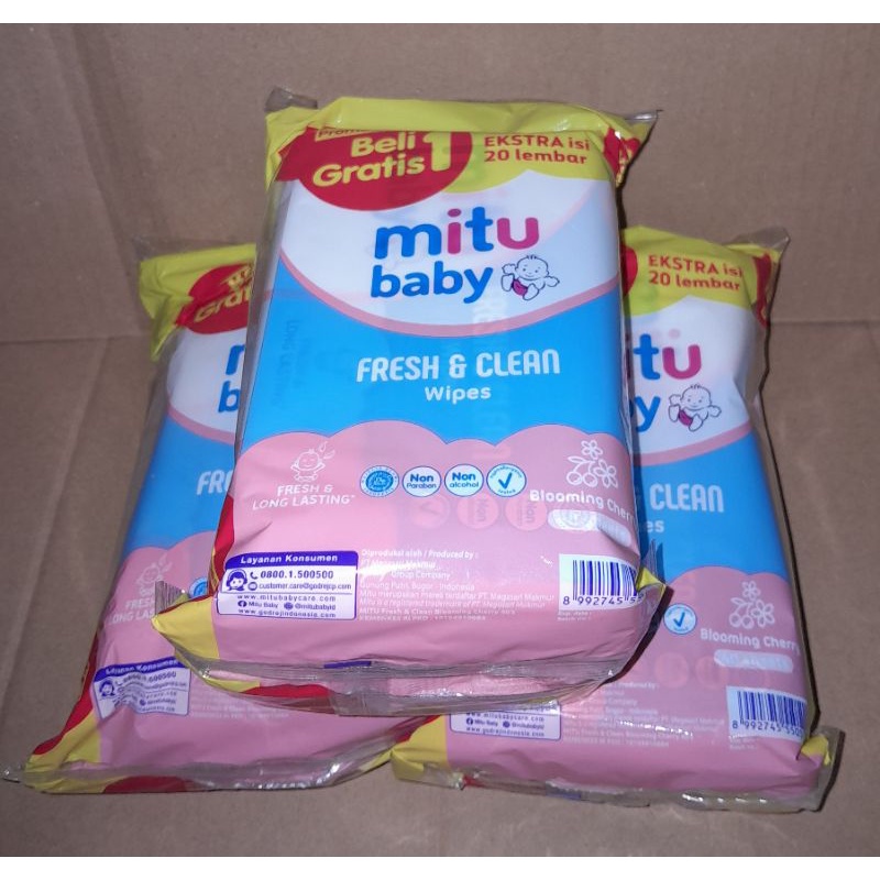 Jual Mitu Tisu Basah Blooming Cherry (Pink) 40s Bogof + ekstra 20s ...