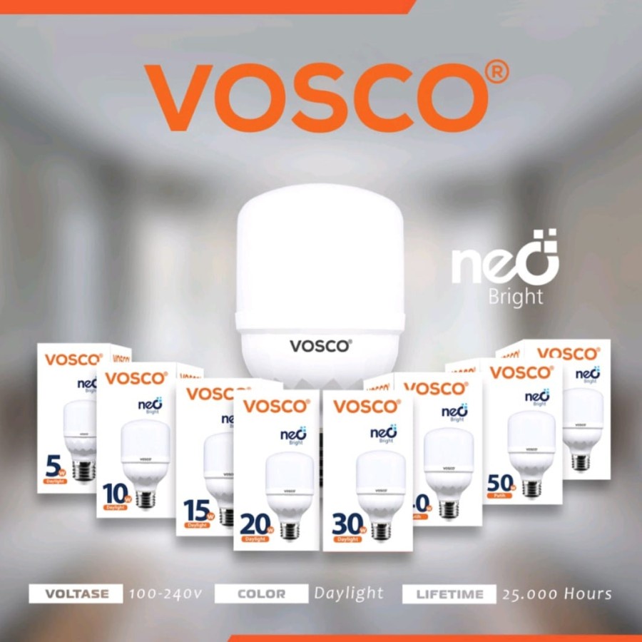 Jual LAMPU LED VOSCO 40 WATT /50 WATT VOSCO ..BOHLAM PUTIH ..GARANSI 1 THN | Shopee Indonesia