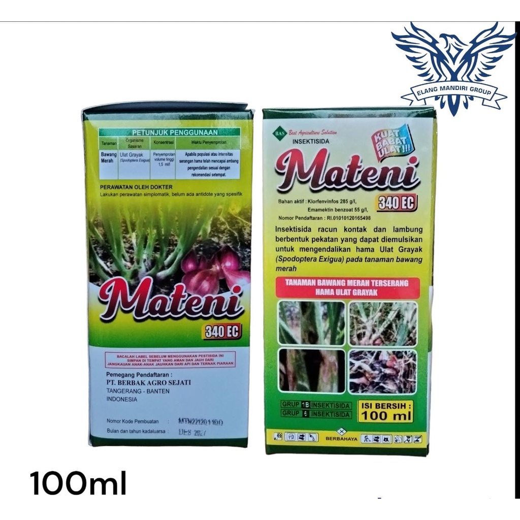 Jual Mateni 340EC 100ml Insektisida Klorfenvinfos 285 g/l Emamektin ...