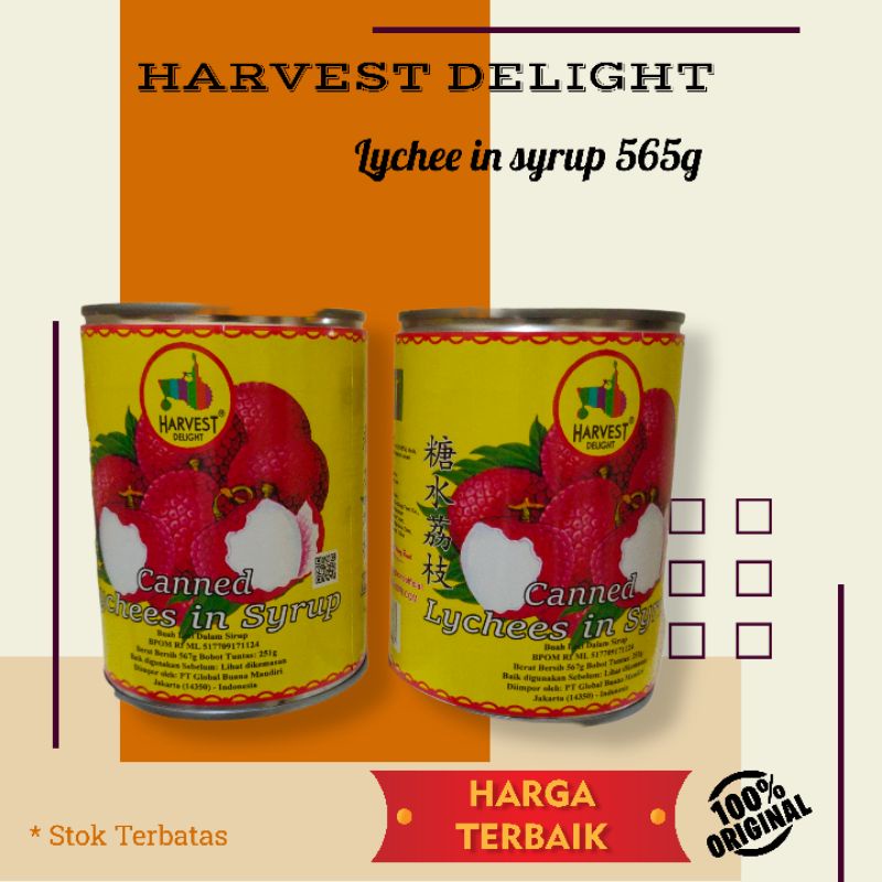 Jual Harvest delight lychee in syrup / Buah leci kaleng 567gr MURAH ...