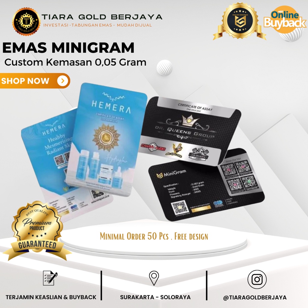 Jual Emas MiniGram Custom Desain 0,05 Gram_emas Custem desain sesuai ...