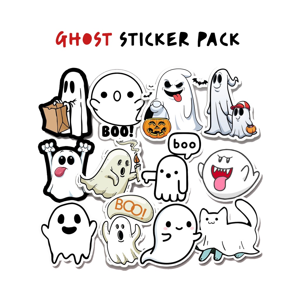 Jual Sticker Pack Hantu Serem Lucu Imut | Sudah Cutting Isi 12 | Shopee ...