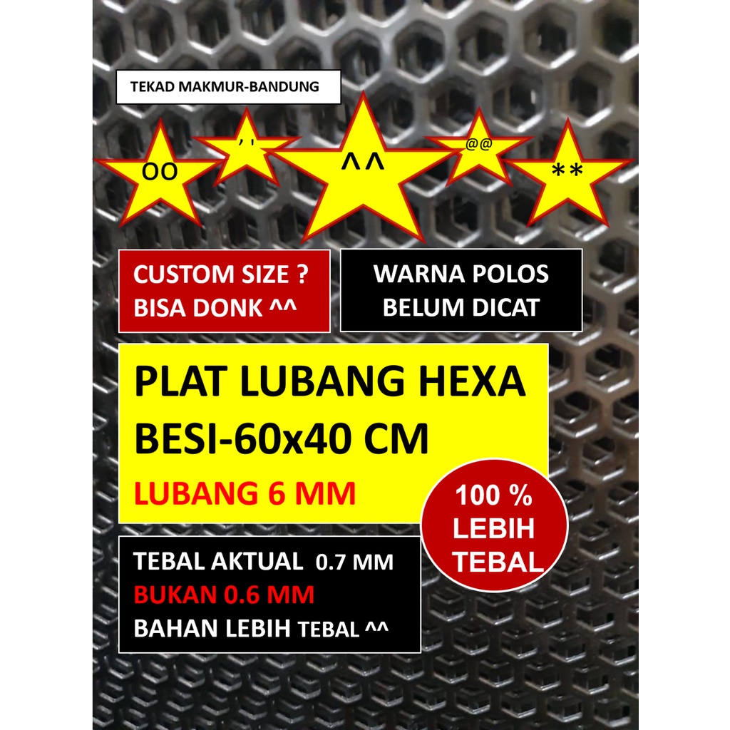 Jual Plat 60x40 - Hexagonal Lubang 6 mm - Plat Besi Ram Speaker - Ram ...