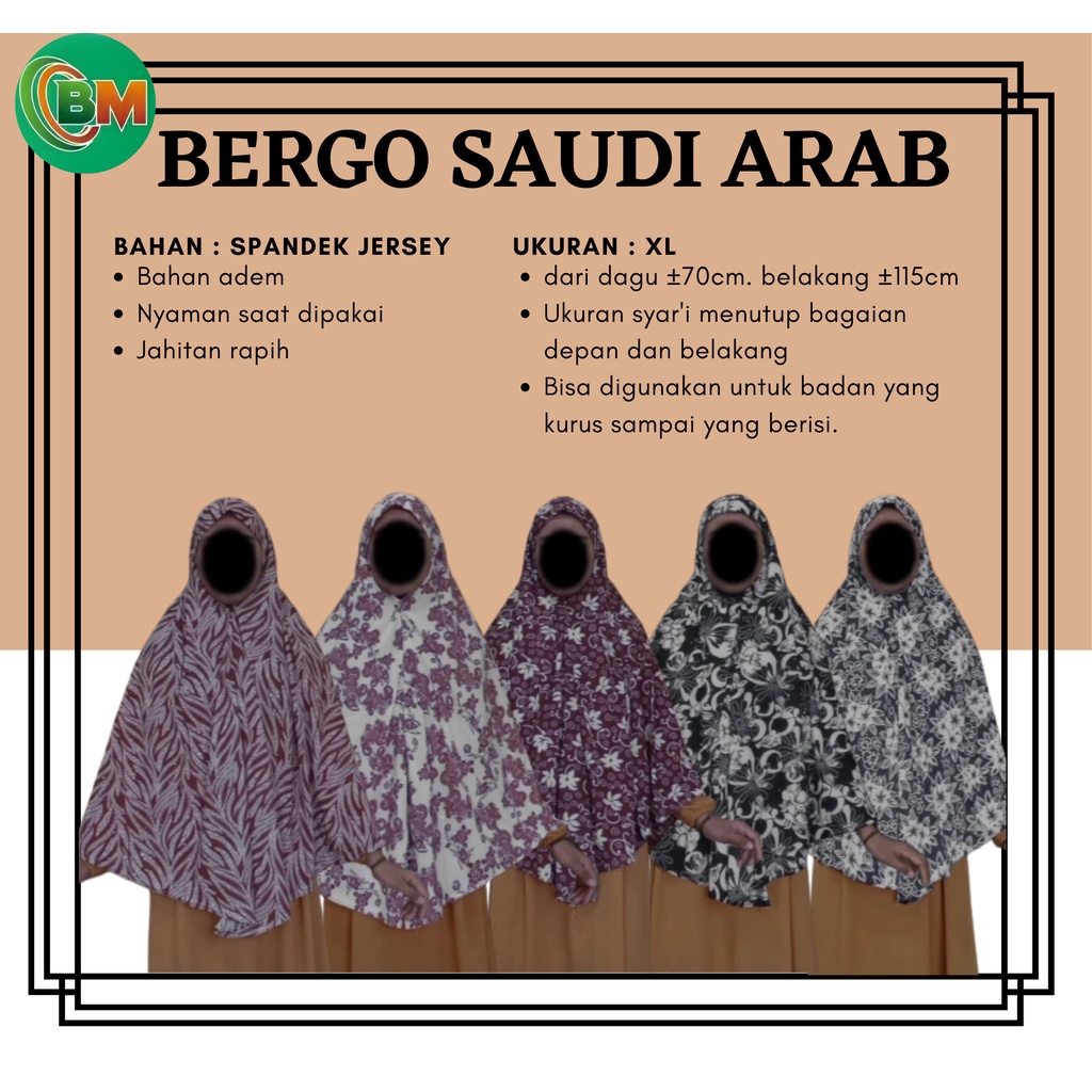 Jual ( COD ) BERGO ARAB UKURAN XL || BISA PILIH MOTIF / OLEH OLEH HAJI ...