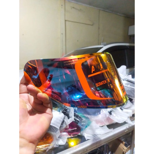 Jual Flat visor NHK Gp1000 /NHK R75 iridium red revo / iridium red gold ...