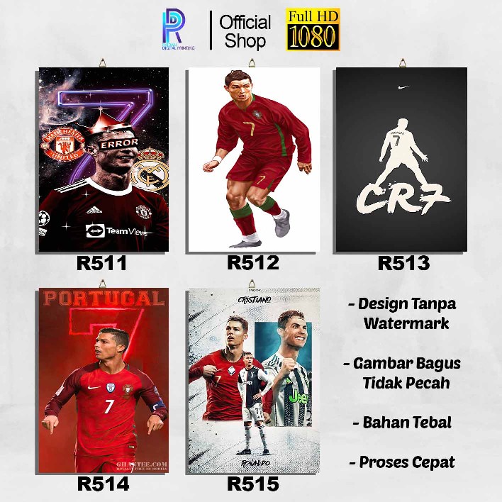 Jual WALL DECOR POSTER KAYU HIASAN DINDING CRISTIANO RONALDO RR511 | Shopee Indonesia