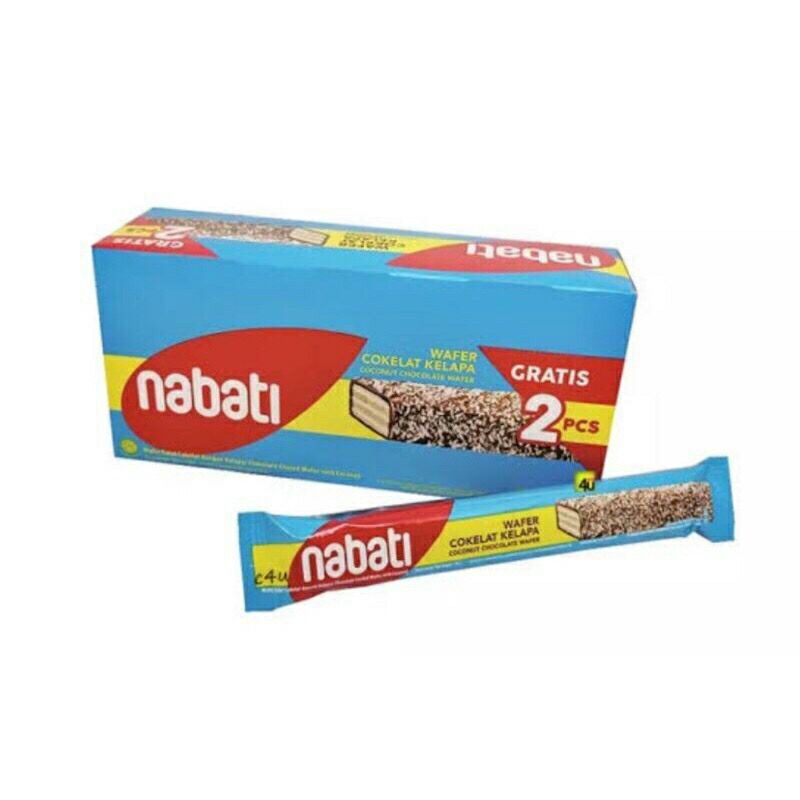 Jual NABATI CHOCOLATE COATED WAFER KELAPA ISI 12 PCS | Shopee Indonesia