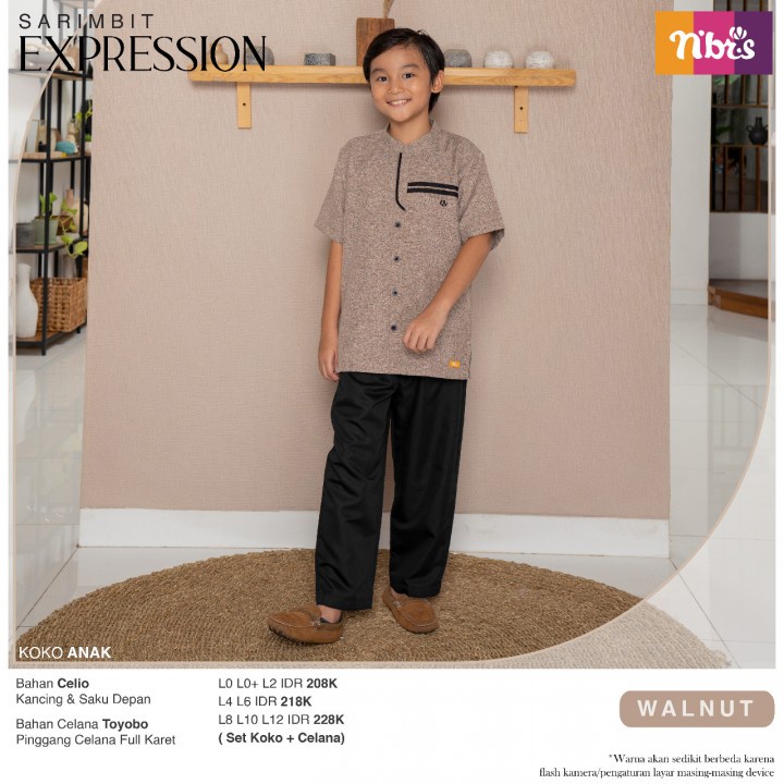 Jual BAJU KOKO ANAK NIBRAS EXPRESSION HIGHLIGHT FIGURE WALNUT CORIANDER ...