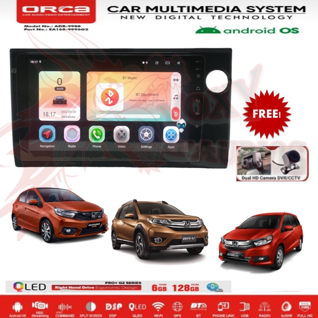 Jual Head Unit Android Orca Pro Gen 2 Brio Mobilio Brv 2016 up 9 inch ...
