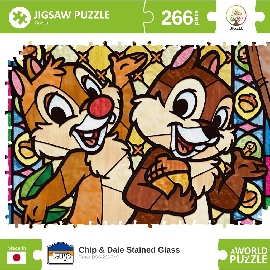 Jual Tenyo DSG-266-749 Disney - Chip & Dale Stained Glass Jigsaw Puzzle ...