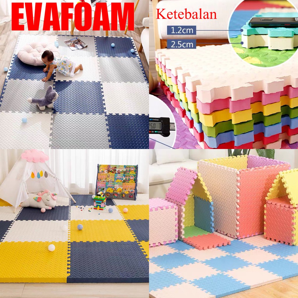 Jual 30 X 30CM / PCS EVAFOAM ALAS LANTAI ADA PENUTUP MATRAS PUZZLE ...