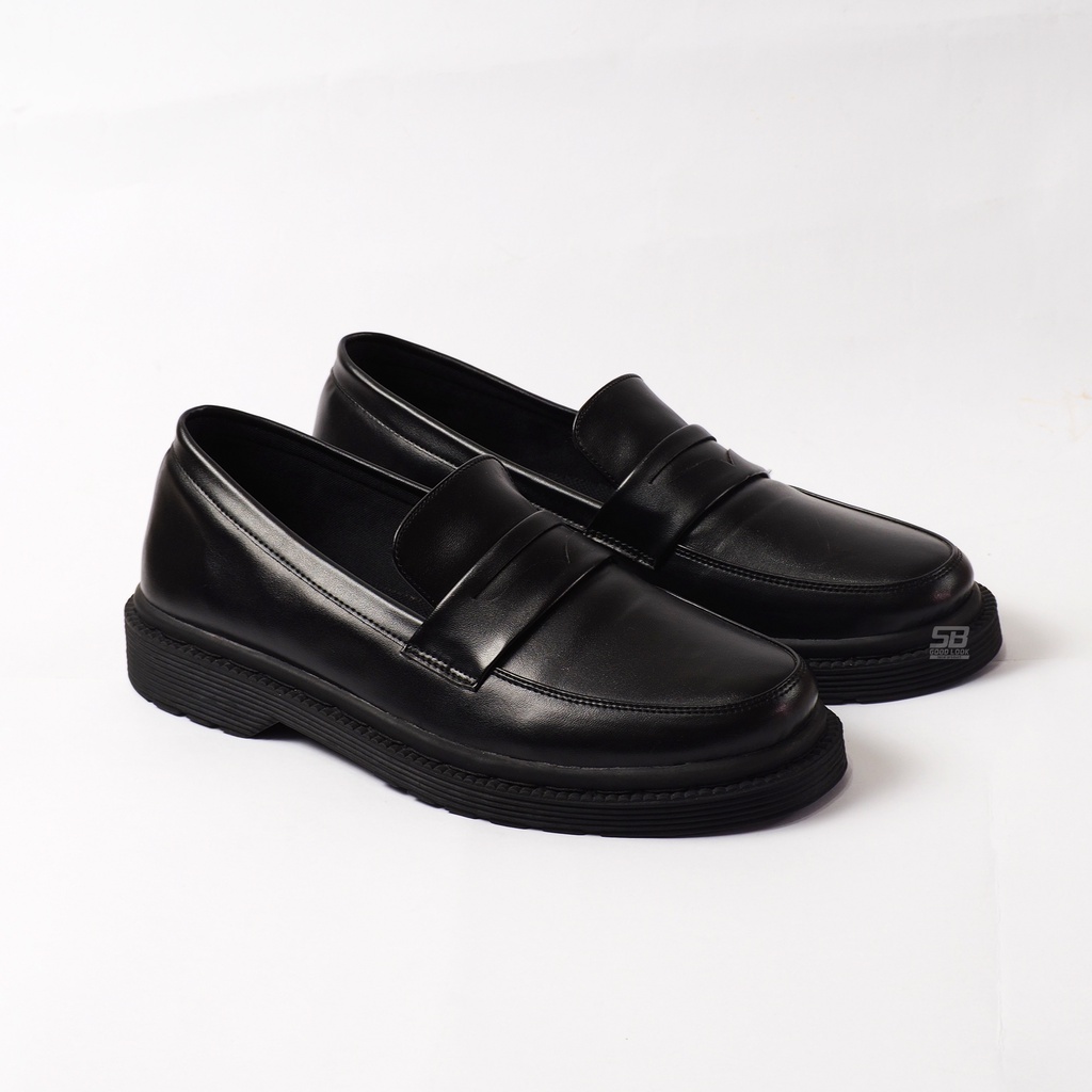 Jual Sepatu Slip On Loafers Pria Formal | SB AIDEN BLACK | Shopee Indonesia