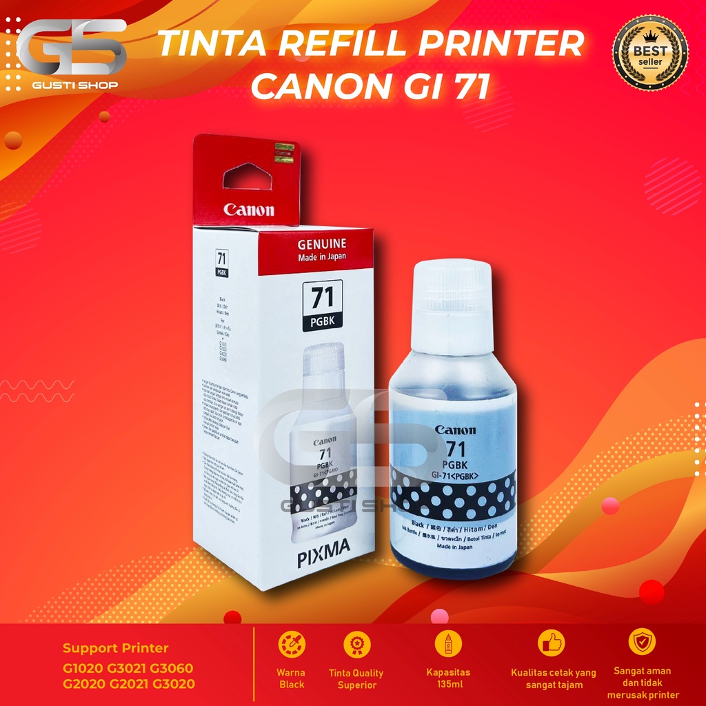 Jual Tinta Canon GI-71 Hitam Untuk Printer G1020 G2020 G2021 G2060 ...