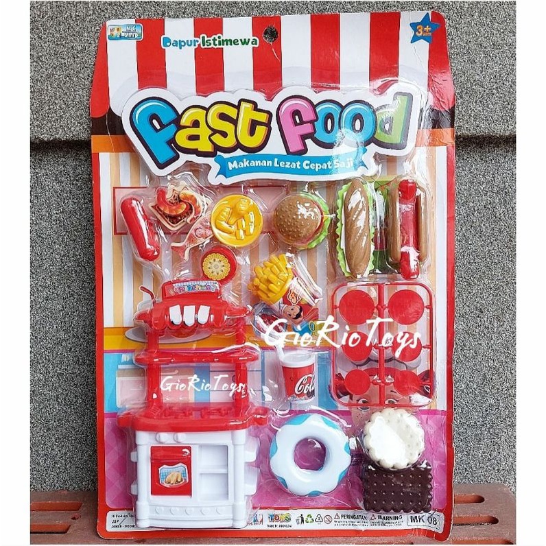 Jual Mainan Makanan Cepat Saji Fast Food Set Burger Hotdog Sosis Kode ...