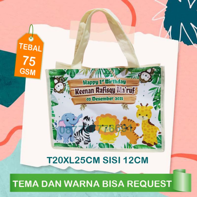 Jual Tas ulang tahun custom animal cute murah/goodie bag ulang tahun ...