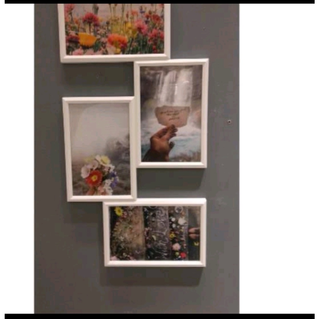 Jual Bingkai foto kolase untuk 4 foto 4R putih BINGKAI KOLASE 4 FOTO Pigura Gambar 4R Photo ...