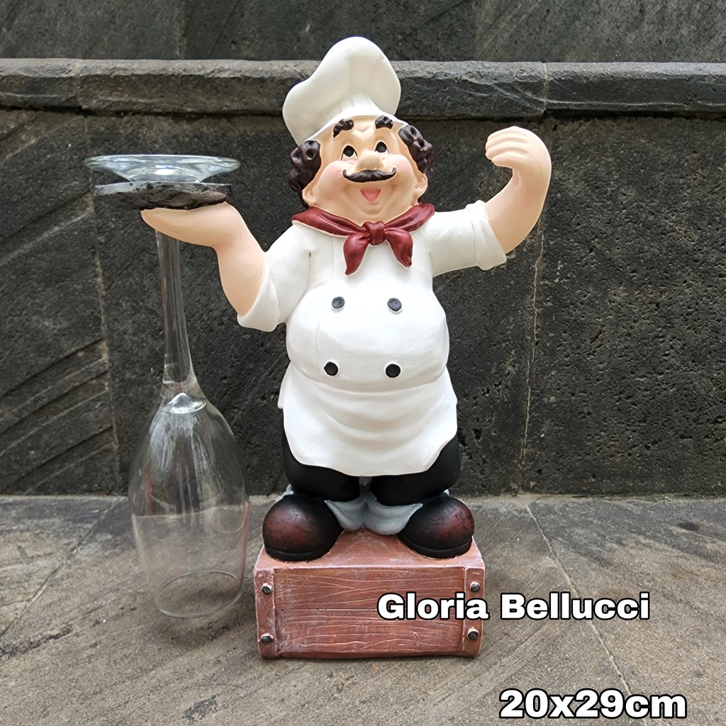 Jual Patung pajangan koki tempat gelas wine mug chef dekorasi hiasan ...