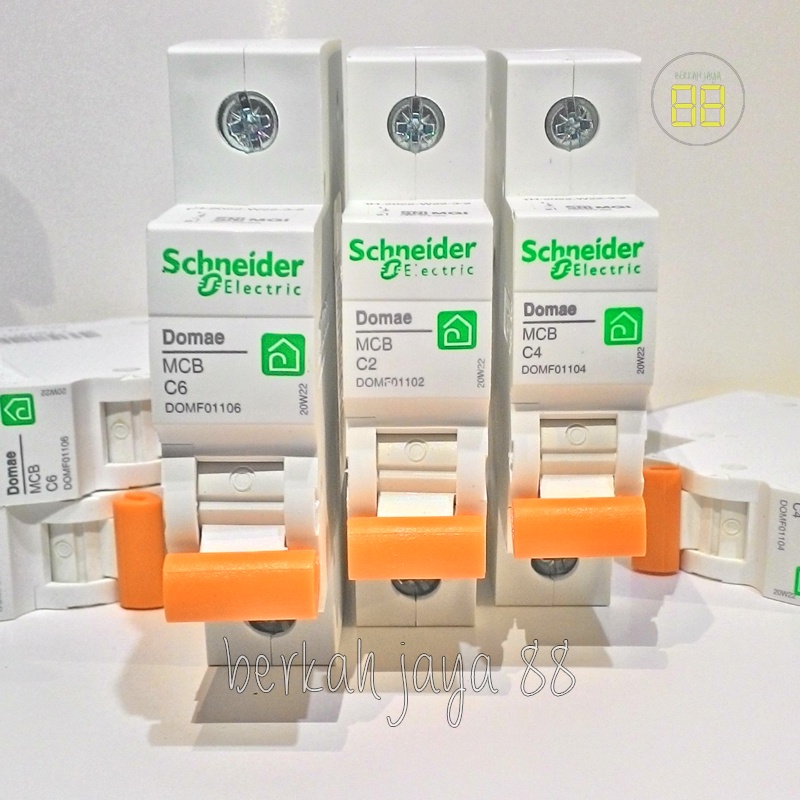Jual MCB New Schneider Domae 1 Phase DOMF01104 2A, 4A, 6A, 10A, 16A, 20A, 25A, 32A | Shopee ...