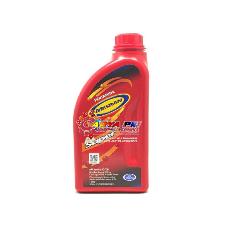 Jual OLI MESRAN 1L, OLI MESIN PERTAMINA MESRAN SUPER 1 LITER SAE 20W-50 ...