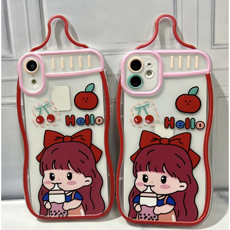 Jual Cherry Girl Case for Iphone X XS XR 11 12 13 PRO MAX Casing Lucu ...