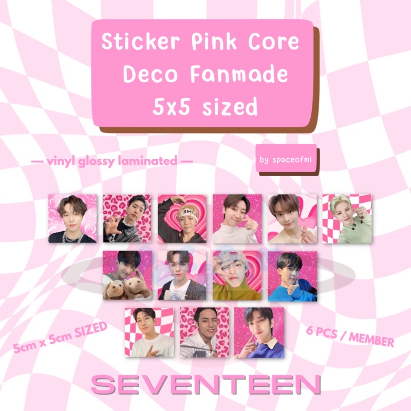 Jual sticker seventeen 5x5 sized photo sticker pink core deco fanmade ...