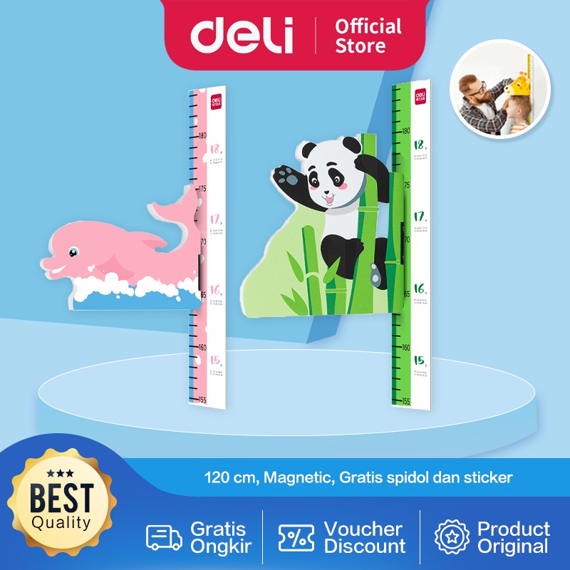 Jual Deli Wall Measuring Sticker / Pengukur Tinggi Badan Anak Magnet ...