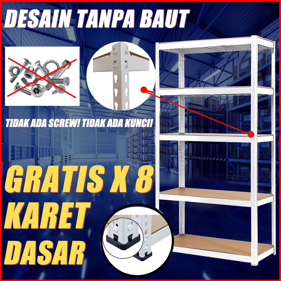 Jual Rak Besi Siku 5 Susun Rak Tanpa Baut Serbaguna Boltless Rack ...