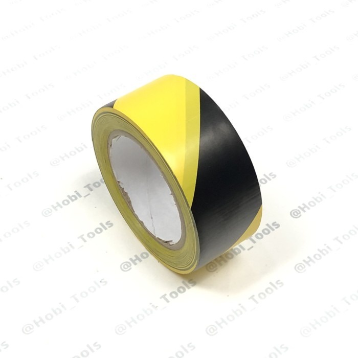Jual LAKBAN POLICE LINE HITAM KUNING 2"X30M - BARRICADE LINE 2 INCH X ...