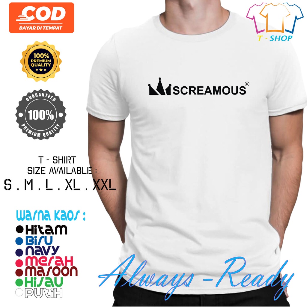 Jual Kaos Baju Screamous Logo Kaos Distro Premium Pria/Wanita Terlaris ...