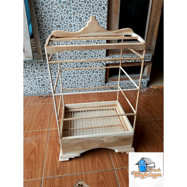 Jual Sangkar burung replika diamond kaki kosan mentah Tiang Kayu ...