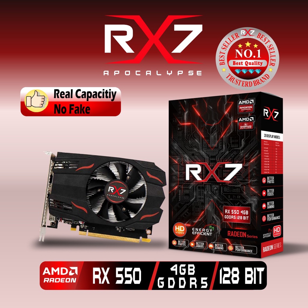 Jual VGA RX7 RX 550 4GB GDDR5 128 BIT REAL CAPACITY RESMI | Shopee ...