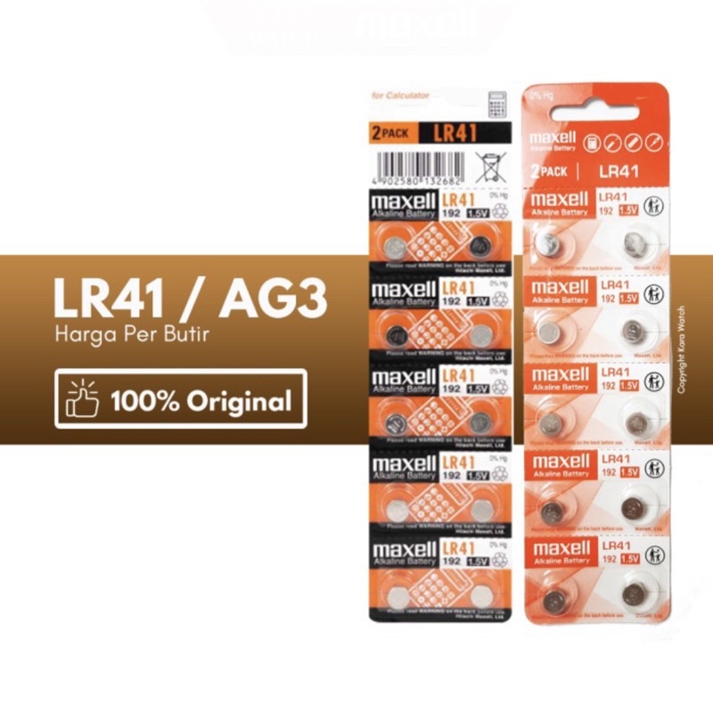 Jual Baterai LR41 Maxell Original SR41 AG3 Kancing Kalkulator Jam Battery | Shopee Indonesia