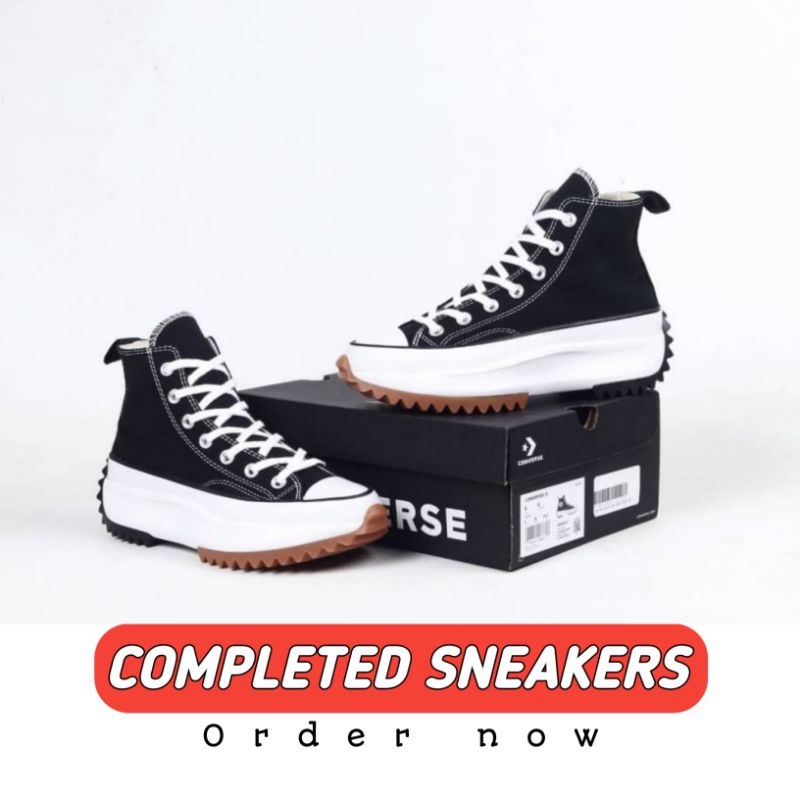 Jual SEPATU CONVERSE RUN STAR HIKE HIGH BLACK WHITE | Shopee Indonesia