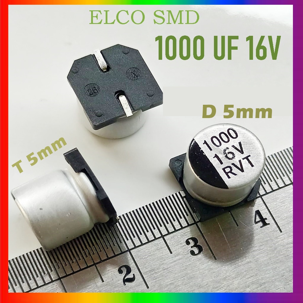 Jual Elco SMD 1000uF 16V 1000mikrofarad 16volt Kapasitor | Shopee Indonesia