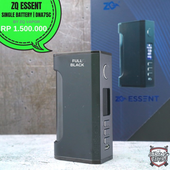 Jual Haruka - ZQ ESSENT DNA 75C FULL BLACK MOD SINGLE BATTERY BY ZQ ...